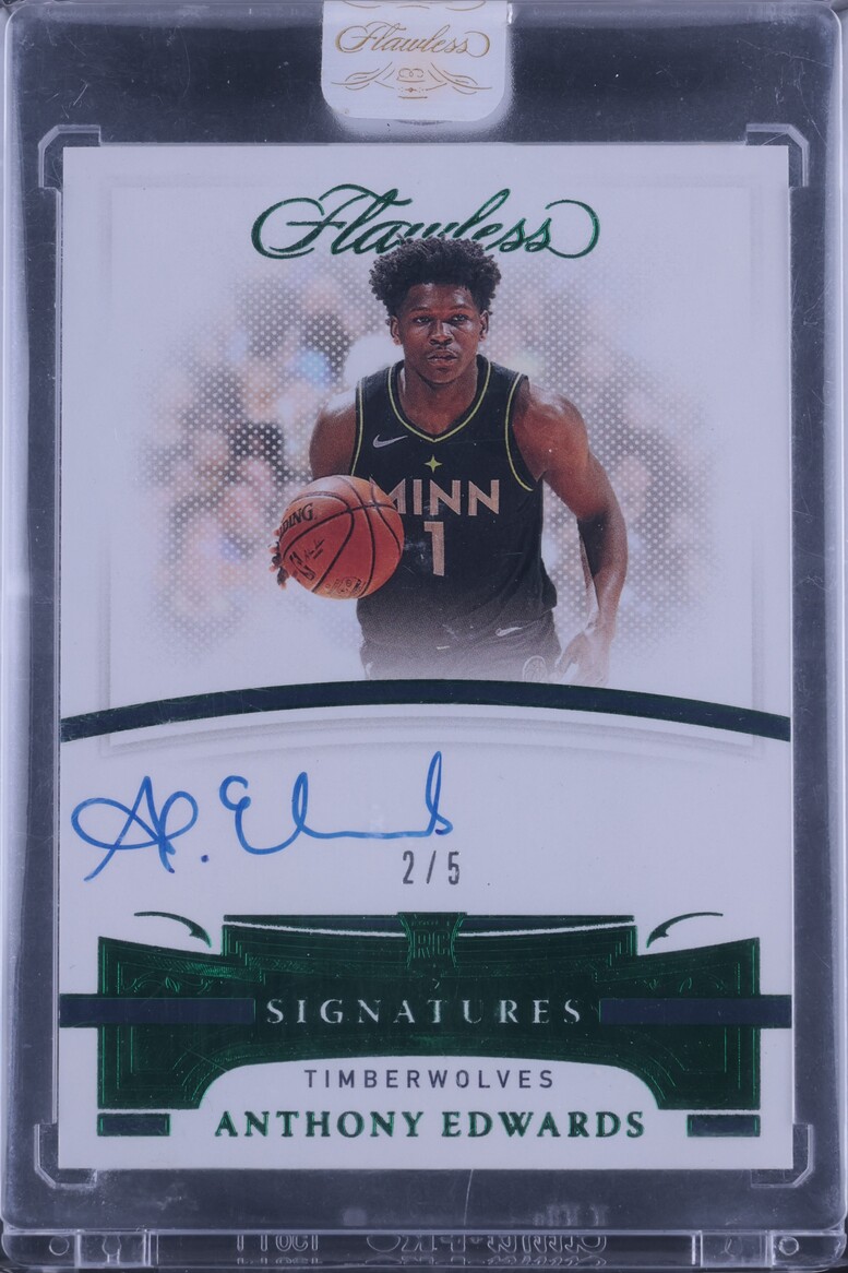 2020 Panini Flawless Emerald Anthony Edwards ROOKIE AUTO /5 #AUT-ANT ...