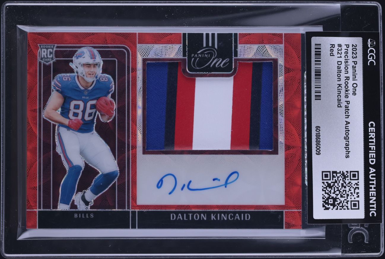 2023 Panini One Precision Red Dalton Kincaid ROOKIE PATCH AUTO /25 #321 CGC AUTH on Fanatics Collect