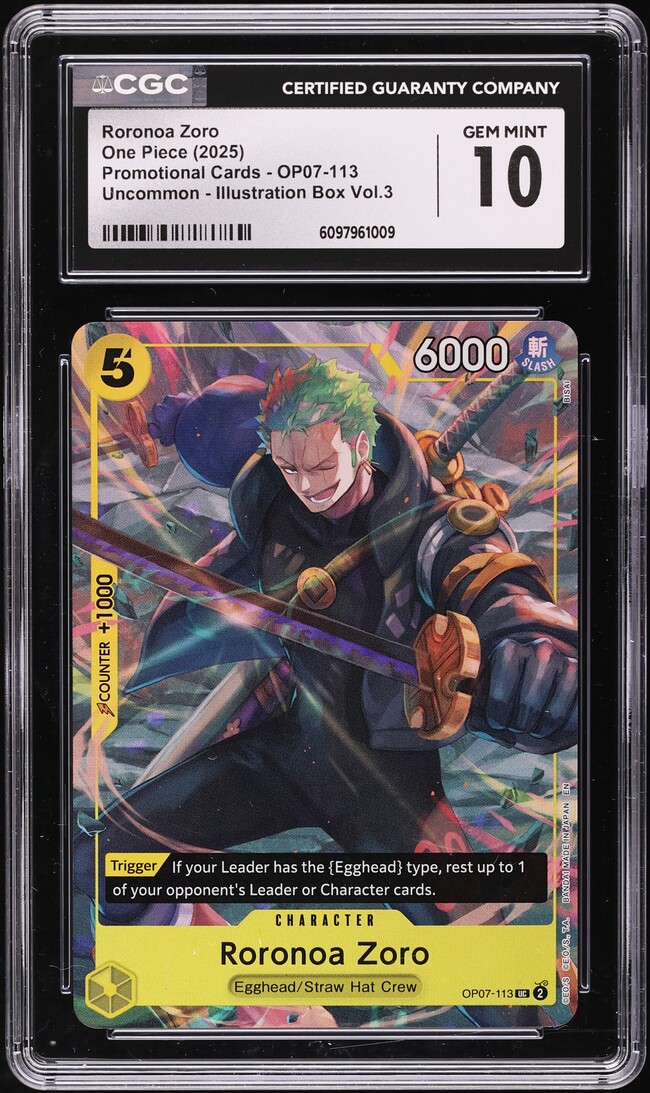 2025 One Piece Promo Illustration Box Volume 3 Roronoa Zoro #OP07-113 ...