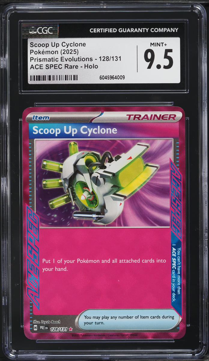 2025 Pokemon SV Prismatic Evolutions Ace Spec Scoop Up Cyclone #128 CGC ...