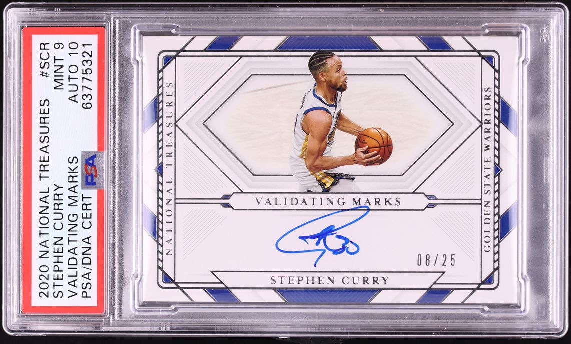 2020 National Treasures Validating Marks Stephen Curry AUTO DNA 10 /25 ...