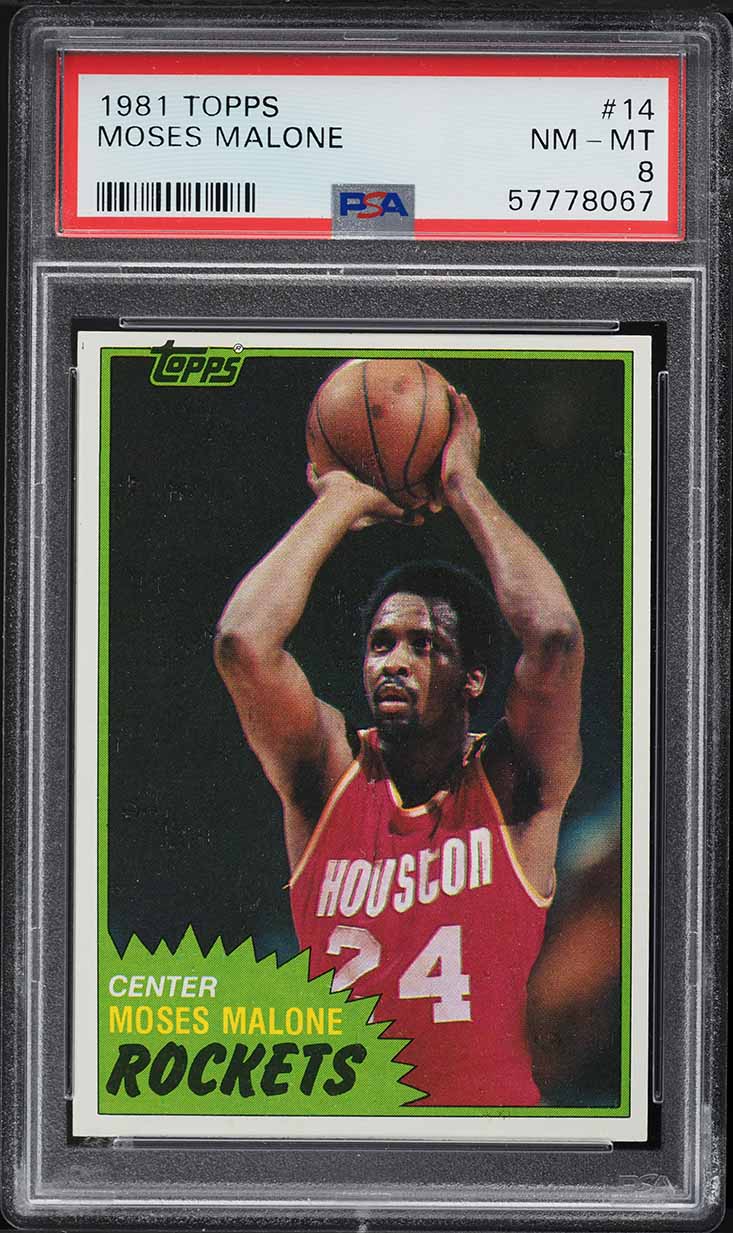 1981 Topps Basketball Moses Malone #14 PSA 8 NM-MT on Fanatics Collect