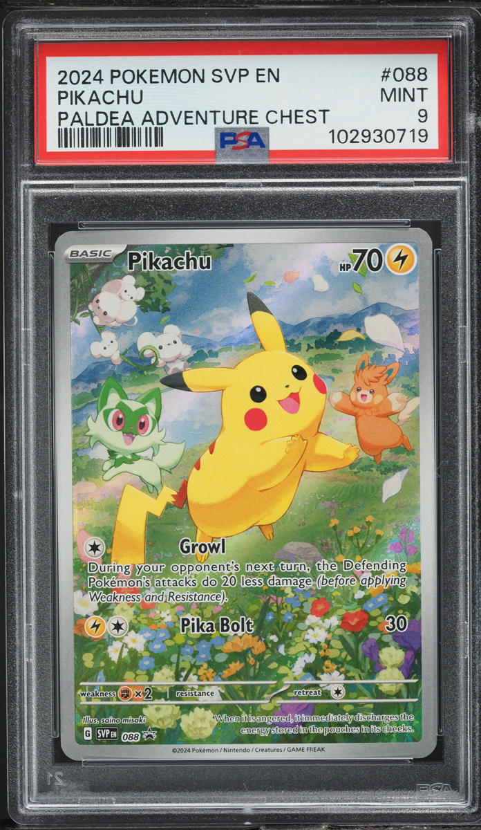 2024 Pokemon SV Black Star Promo Paldea Adventure Chest Pikachu #88 PSA ...