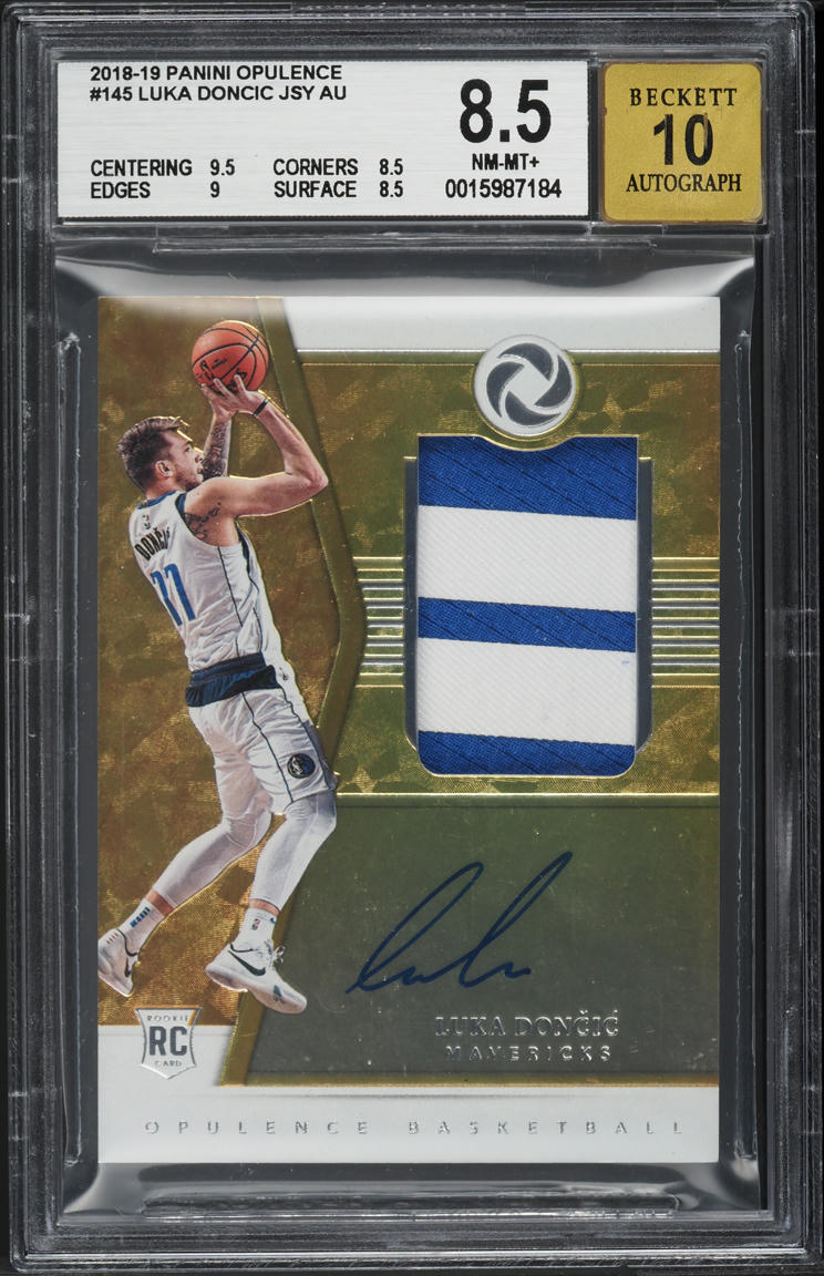 2018 Panini Opulence Luka Doncic ROOKIE PATCH AUTO /79 #145 BGS 8.5 NM ...