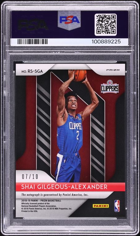 2018 Panini Prizm Gold Shai Gilgeous-Alexander ROOKIE AUTO /10 #RS-SGA ...