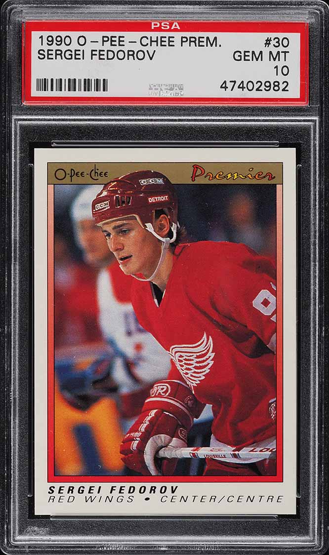 1990 O-Pee-Chee Premier Sergei Fedorov ROOKIE #30 PSA 10 GEM MINT on Fanatics Collect