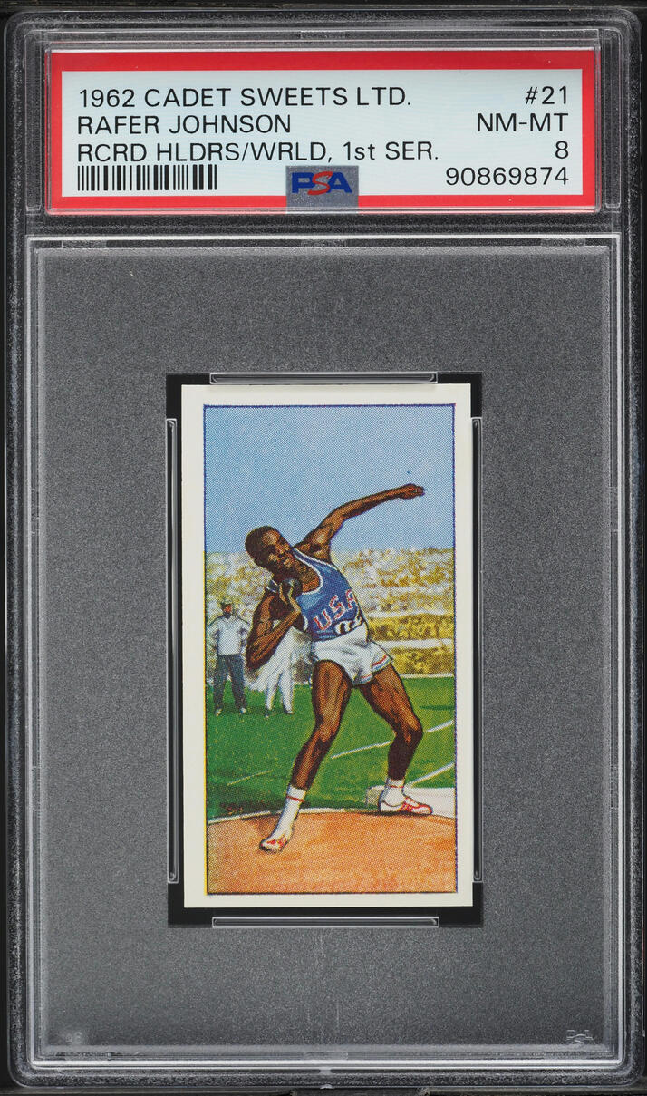 1962 Cadet Sweets Record Holders Of World Series 1 Rafer Johnson #21 PSA 8 NM-MT on Fanatics Collect