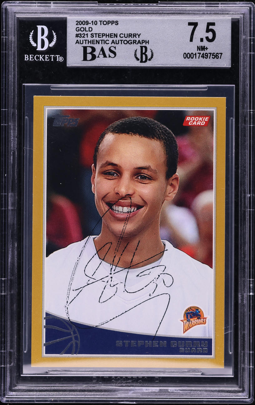 2009 Topps Gold Stephen Curry ROOKIE AUTO /2009 #321 BAS BGS 7.5 NRMT+ ...