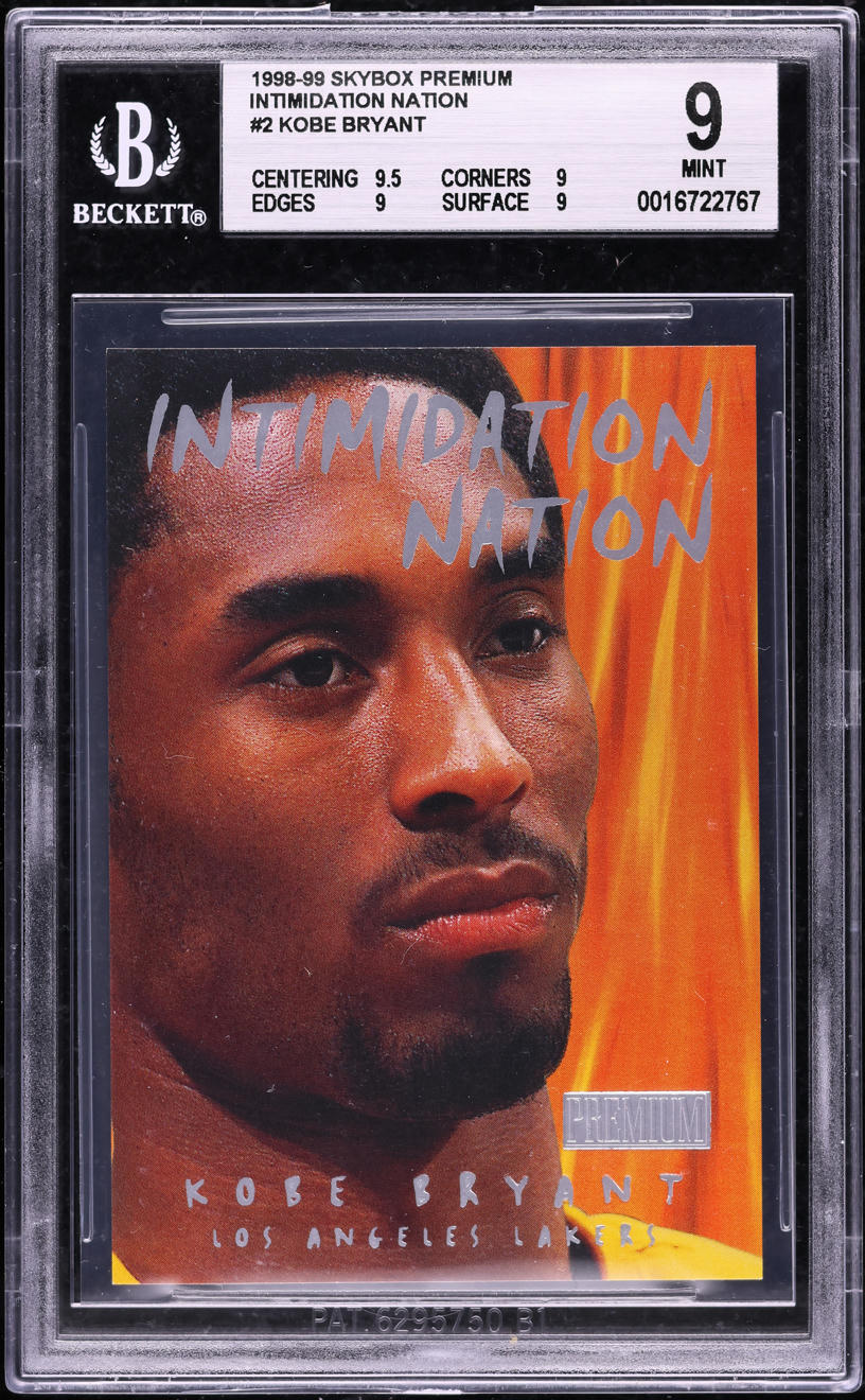 1998 Skybox Premium Intimidation Nation Kobe Bryant #2 BGS 9 MINT on Fanatics Collect