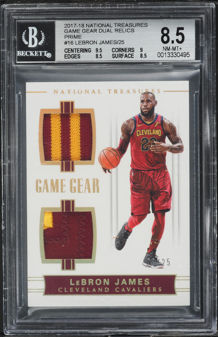 2017 National Treasures Game Gear Prime LeBron James PATCH /25 #GGD-16 ...