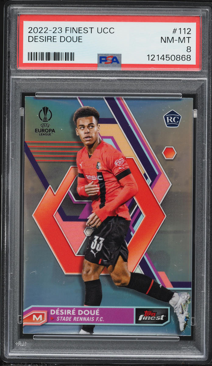 2022 Finest UEFA Club Competitions Desire Doue ROOKIE #112 PSA 8 NM-MT ...