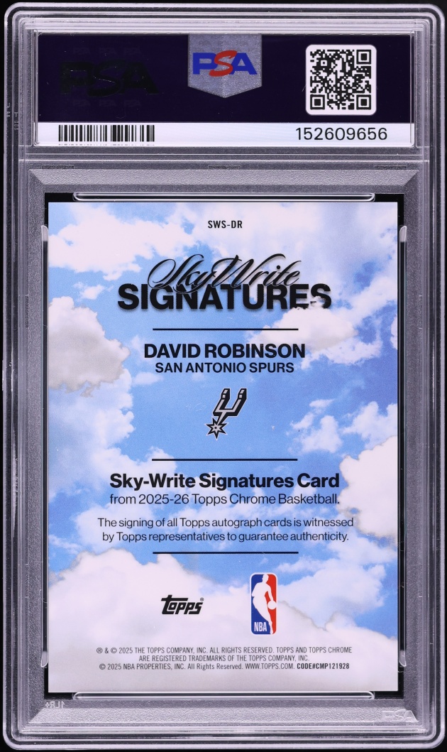 2025 Topps Chrome Sky Write Signatures Gold Geometric David Robinson ...