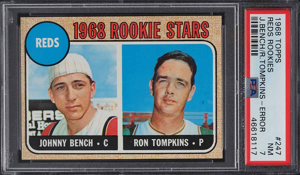 1968 Topps Johnny Bench ROOKIE #247 PSA 7 NRMT on Fanatics Collect