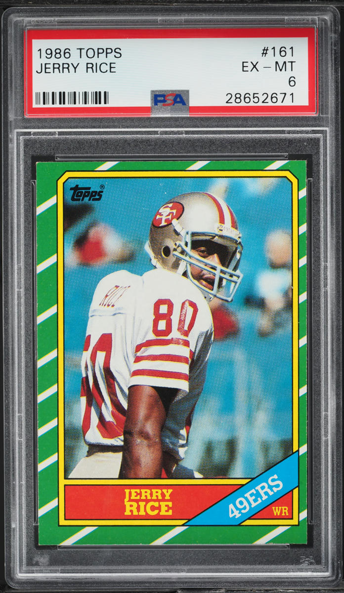 1986 Topps Football Jerry Rice ROOKIE #161 PSA 6 EXMT on Fanatics Collect