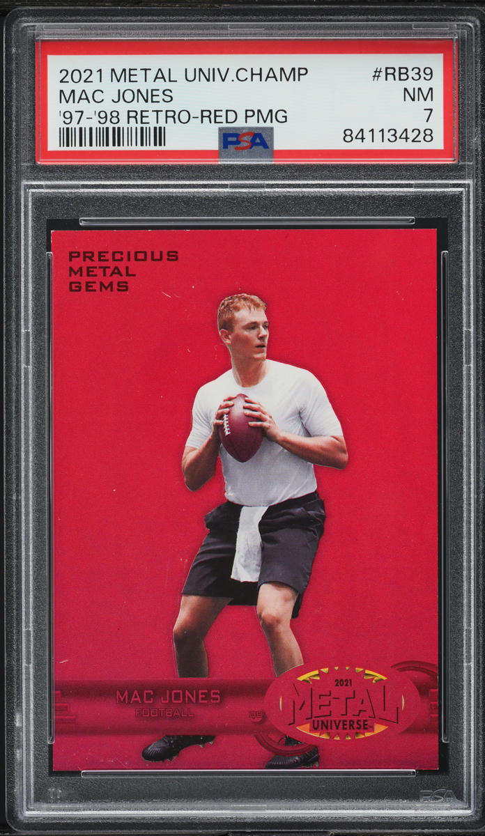 2021 Metal Universe Champions '97 PMG Red Mac Jones ROOKIE /100 PSA 7 ...