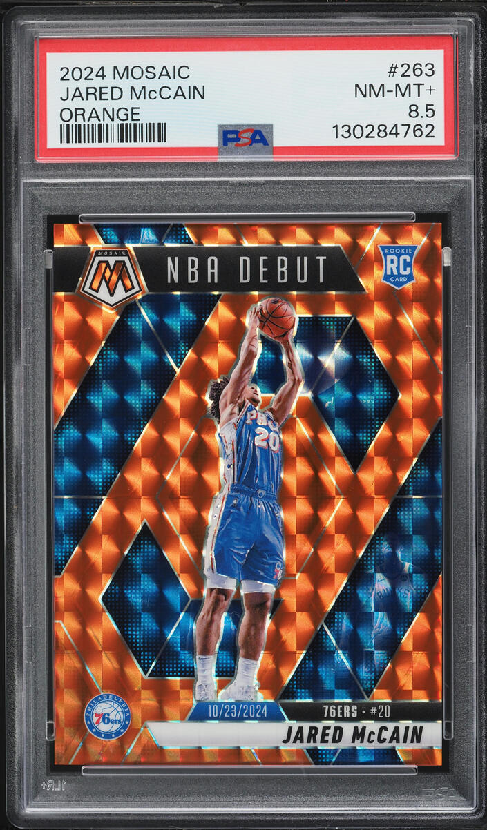 2024 Panini Mosaic Orange Jared McCain ROOKIE /249 #263 PSA 8.5 NM-MT+ ...