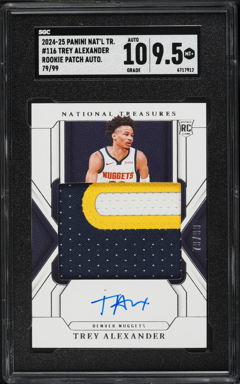 2024 National Treasures Trey Alexander ROOKIE PATCH AUTO /99 #116 SGC 9 ...