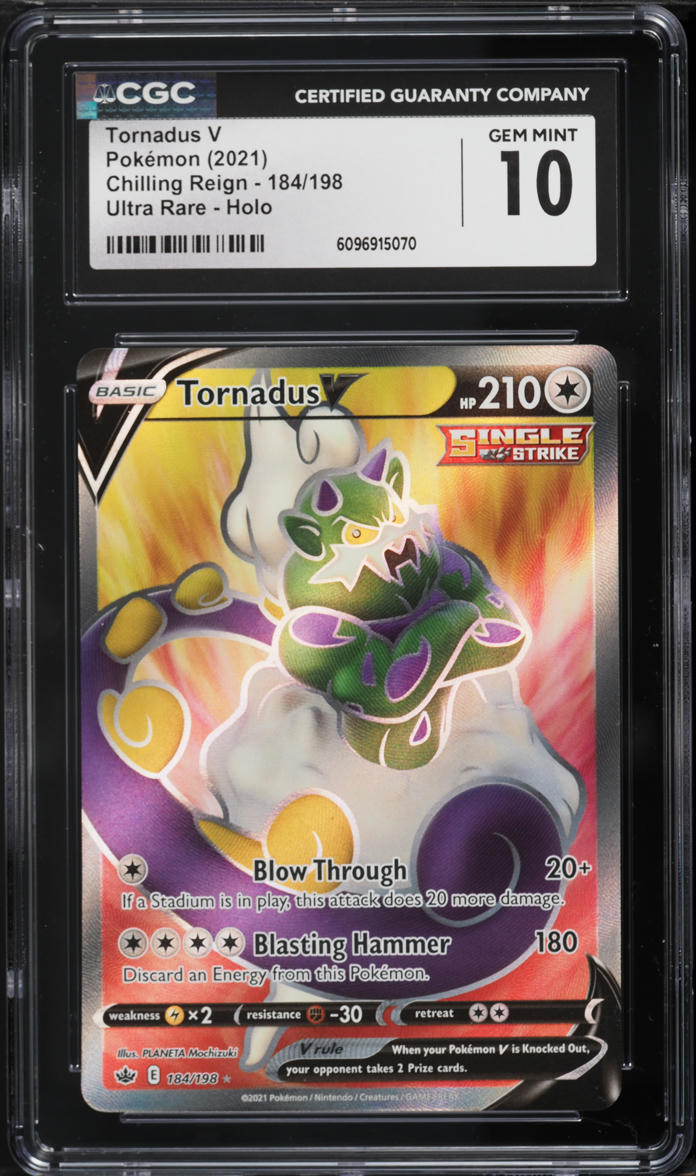 2021 Pokemon Sword & Shield Chilling Reign Full Art Tornadus V #184 CGC ...