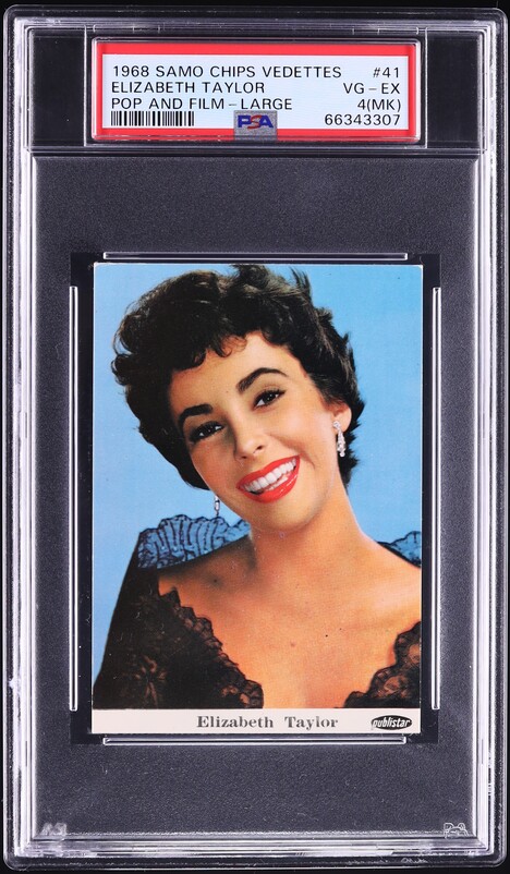 1966 Samo Chips Publistar Pop & Film Large Elizabeth Taylor #41 PSA 4 ...