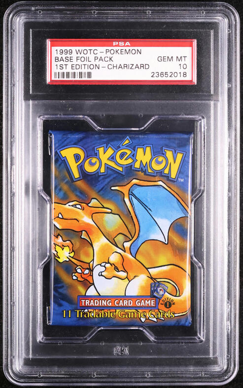 1999 Pokemon Base Set Shadowless 1st Edition Foil Pack Charizard PSA 10 GEM MINT on Fanatics Collect