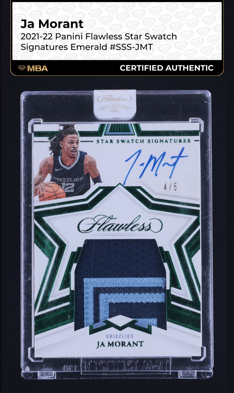 2021 Panini Flawless Star Swatch Emerald Ja Morant PATCH AUTO /5 MBA ...