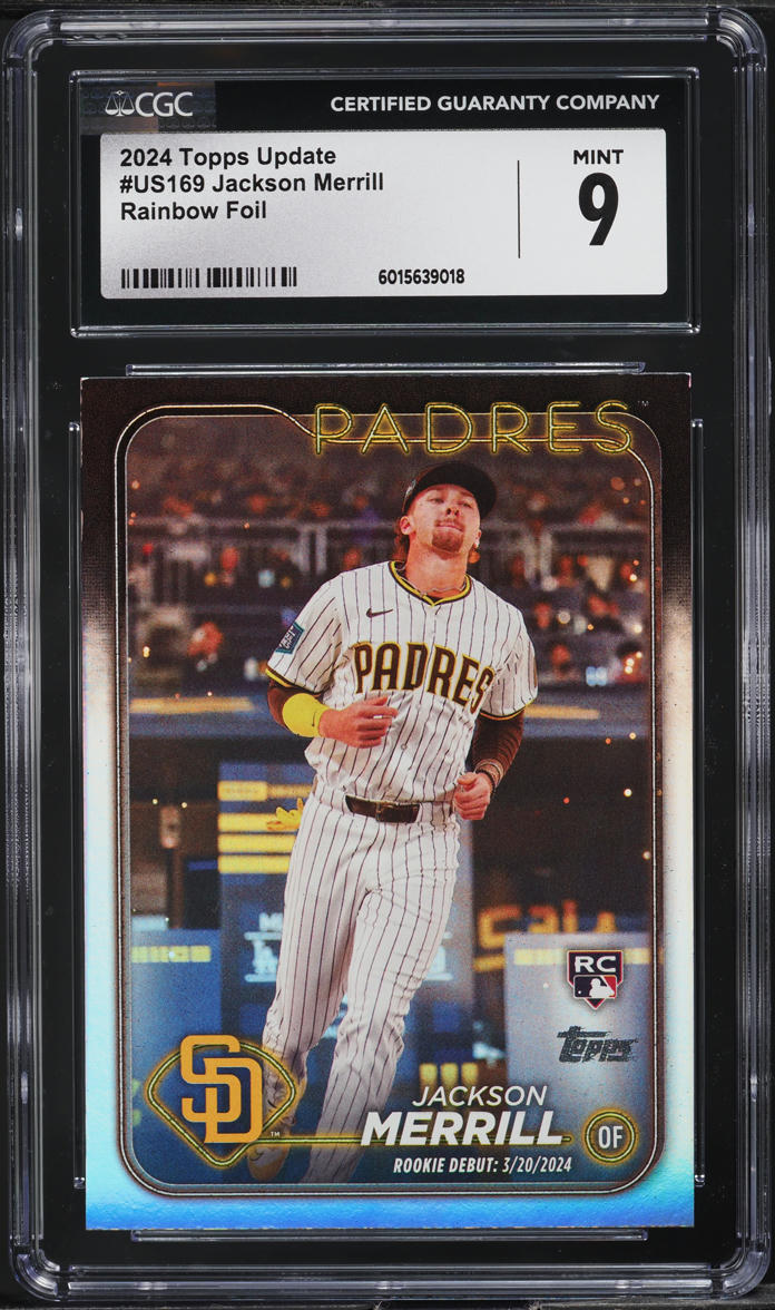2024 Topps Update Rainbow Foil Jackson Merrill ROOKIE #US169 CGC 9 MINT ...