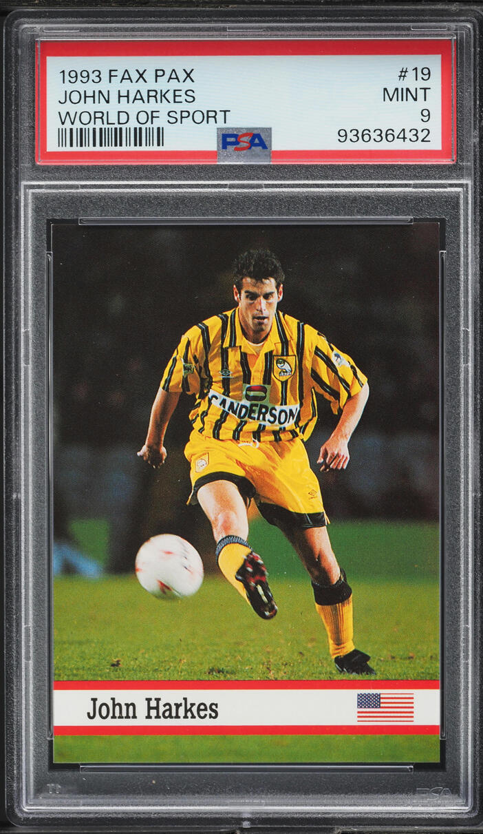 1993 Fax Pax World Of Sport John Harkes #19 PSA 9 MINT on Fanatics Collect