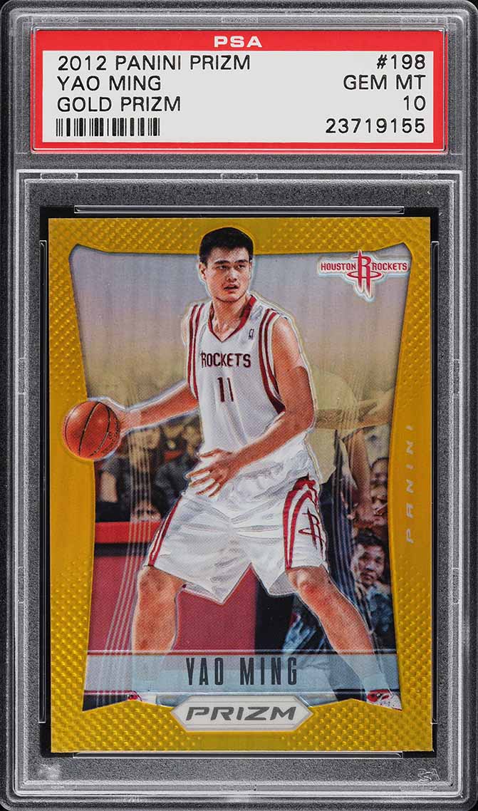 2012 Panini Prizm Gold Prizm Yao Ming /10 #198 PSA 10 GEM MINT on ...
