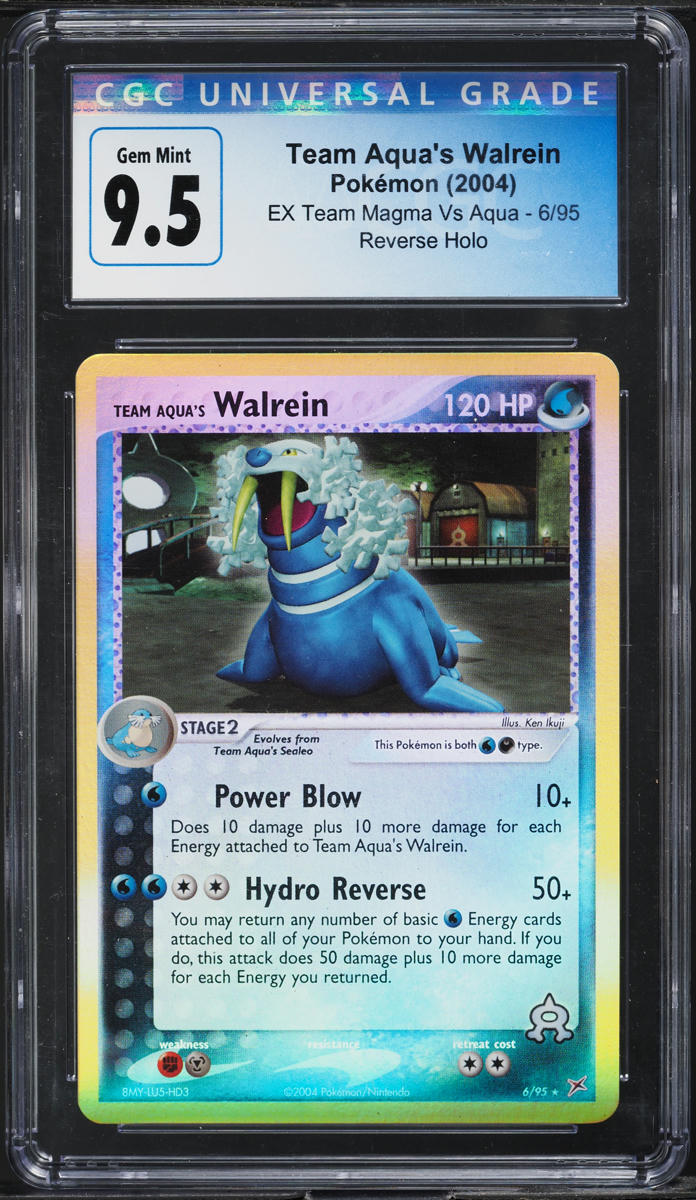 2004 Pokemon EX Team Magma Vs Aqua Reverse Holo Team Aqua's Walrein #6 CGC 9.5 on Fanatics Collect