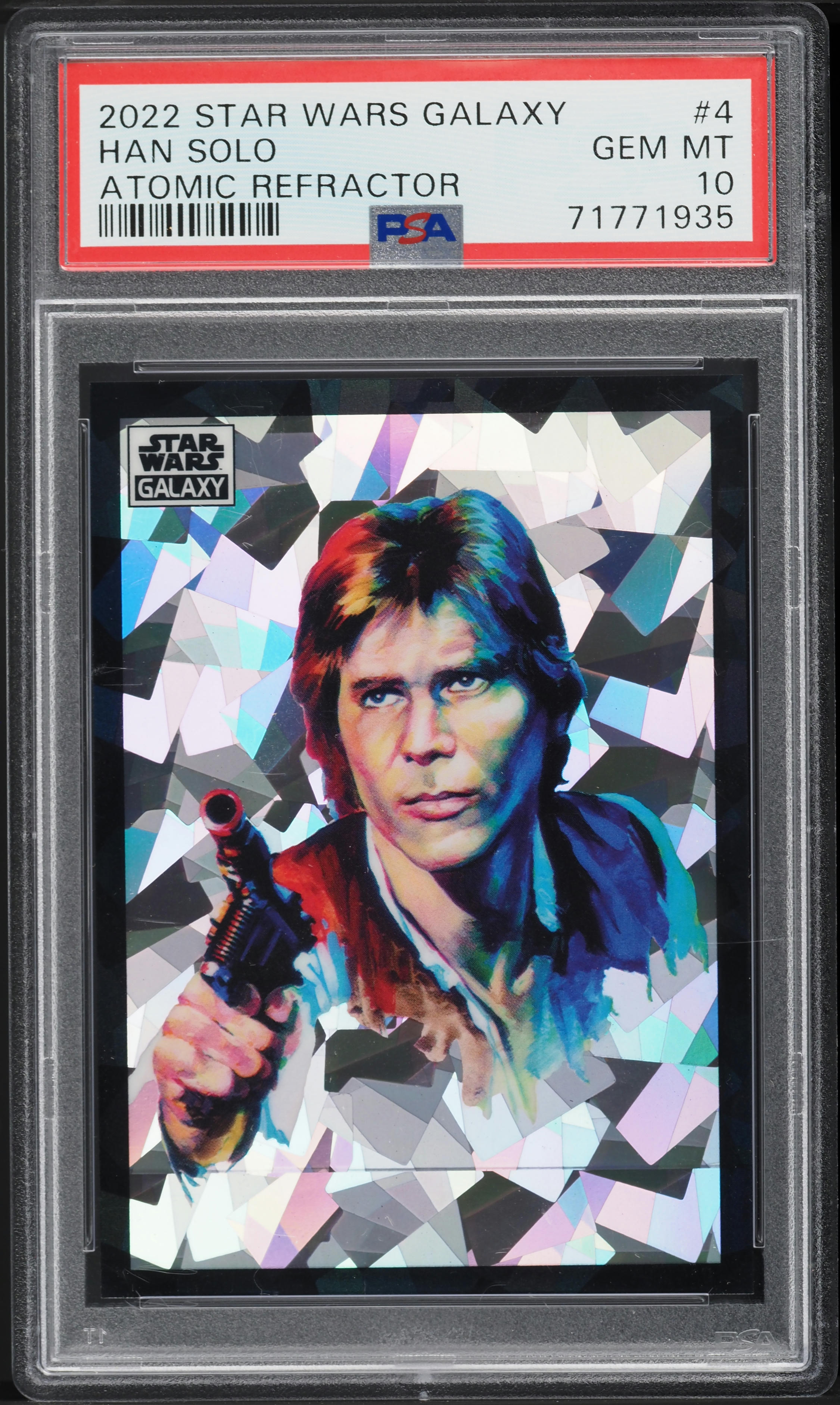 2022 Topps Chrome Star Wars Galaxy Atomic Refractor Han Solo /150 #4 ...