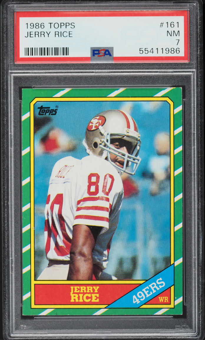 1986 Topps Football Jerry Rice ROOKIE #161 PSA 7 NRMT on Fanatics Collect
