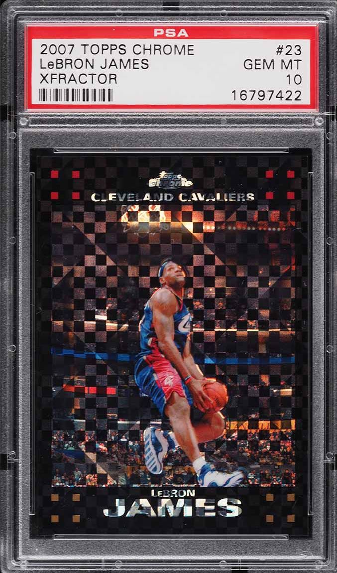 2007 Topps Chrome Xfractor LeBron James /50 #23 PSA 10 GEM MINT on ...