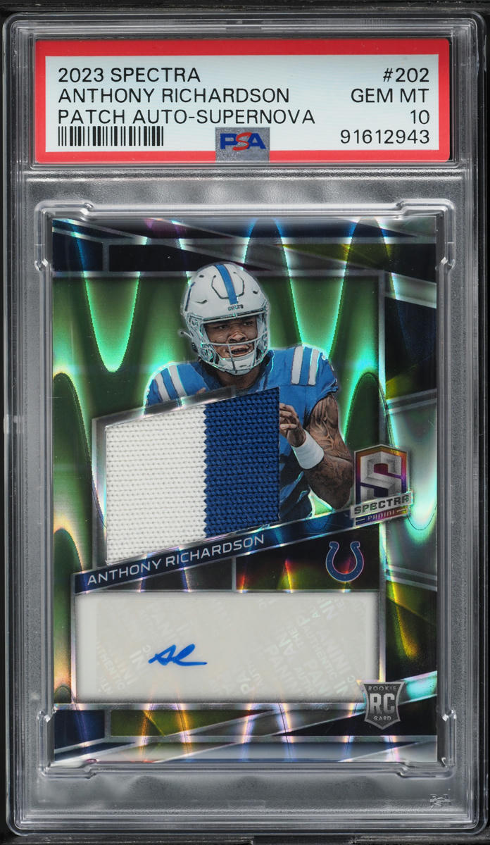 2023 Panini Spectra Supernova Anthony Richardson RC PATCH AUTO /70 #202 ...