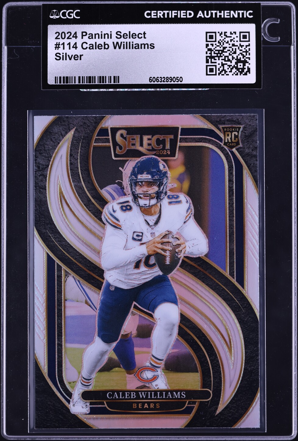 2024 Select Premier Level Silver Prizm Caleb Williams ROOKIE #114 CGC ...
