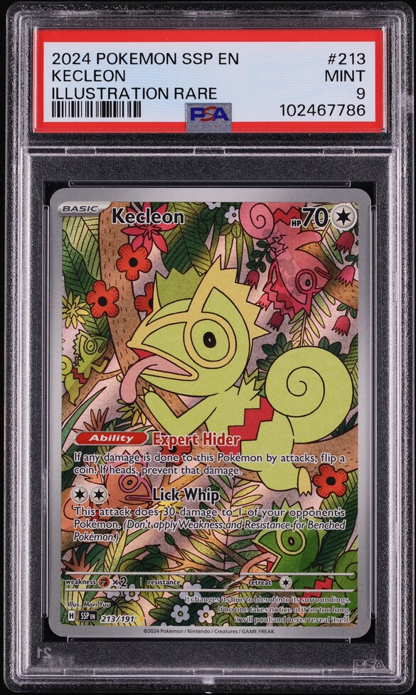 2024 Pokemon Scarlet & Violet Surging Sparks IR Kecleon #213 PSA 9 MINT ...