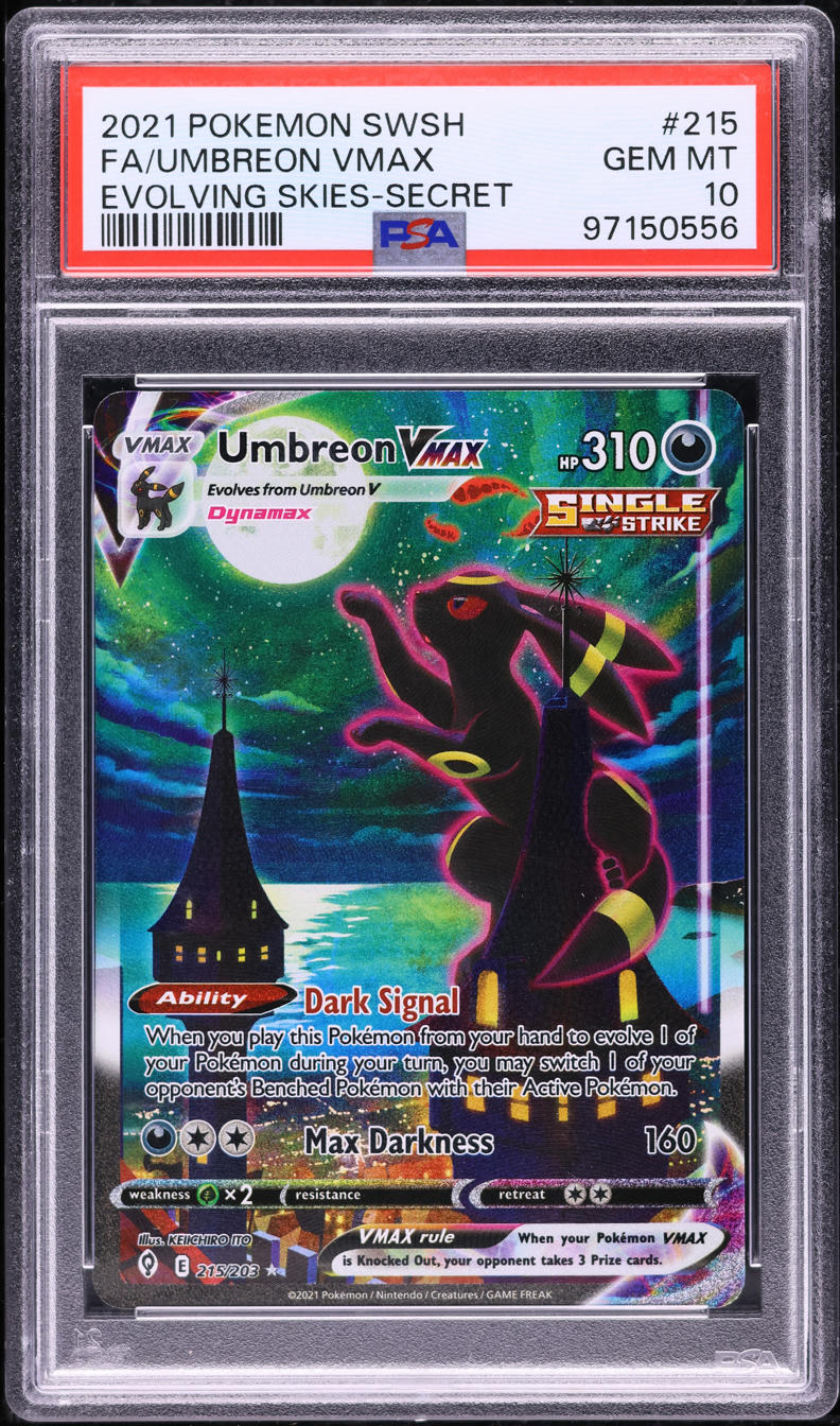 2021 Pokemon SWSH Evolving Skies Alt Art Umbreon VMAX #215 PSA 10 GEM MINT on Fanatics Collect