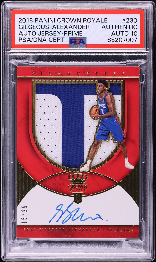 2018 Crown Royale Prime Shai Gilgeous-Alexander ROOKIE PATCH AUTO DNA ...