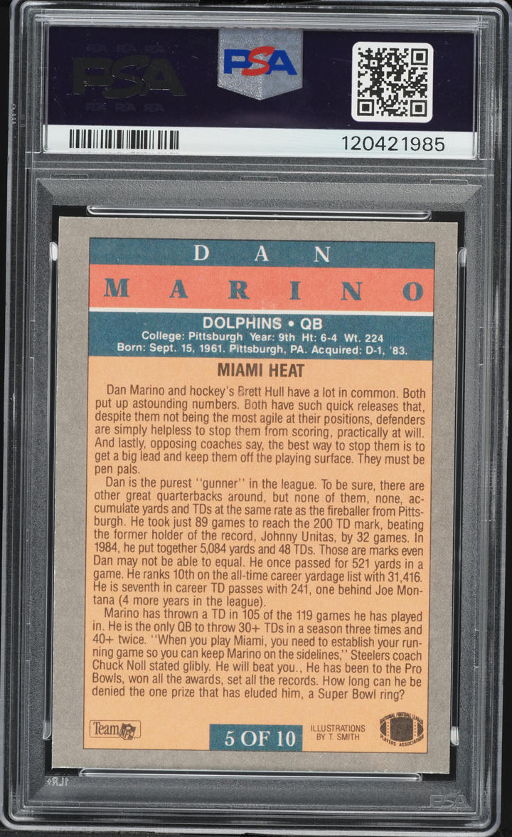 1991 Fleer Pro-Visions Dan Marino #5 PSA 9 MINT on Fanatics Collect