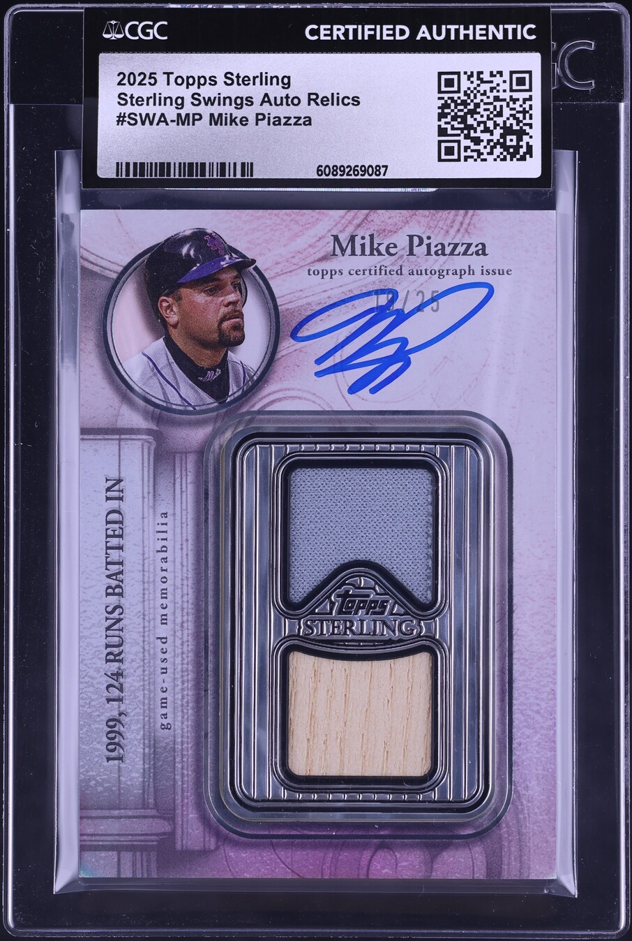 2025 Topps Sterling Swings Mike Piazza PATCH AUTO /25 #SWA-MP CGC AUTH ...