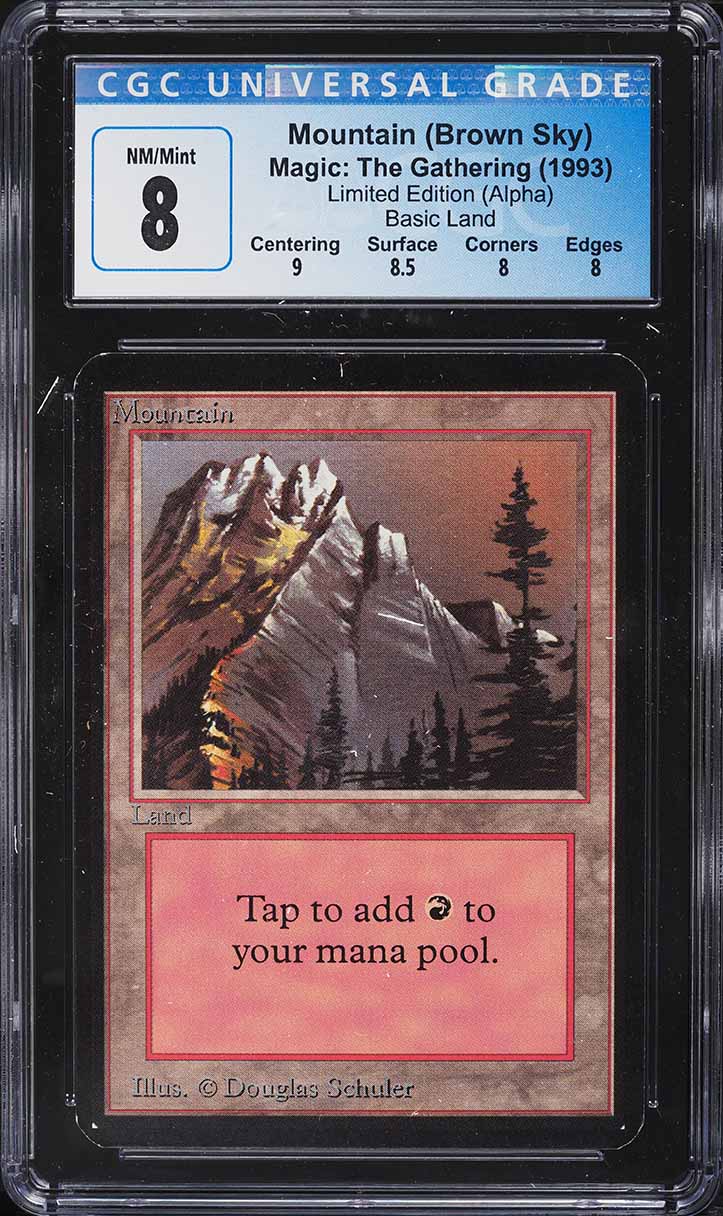 1993 Magic The Gathering MTG Alpha Brown Sky Mountain CGC 8 NM-MT on ...