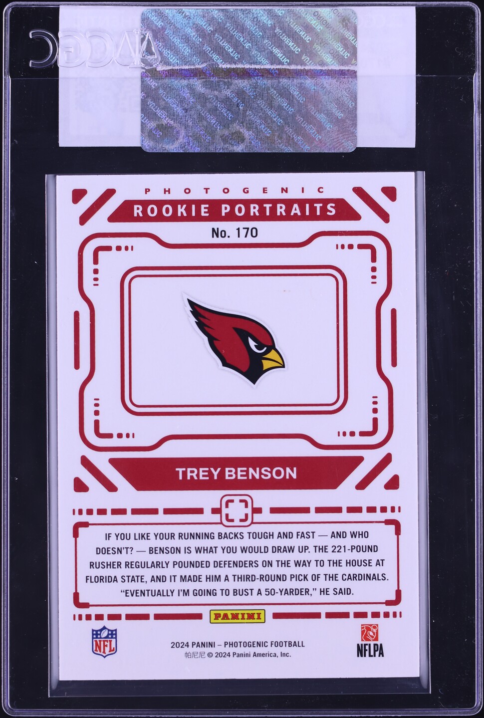 2024 Panini Photogenic Trey Benson ROOKIE #170 CGC AUTH on Fanatics Collect