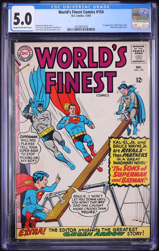 World's Finest Comics #154 (DC Comics, 1965) CGC 5.0 Cream To Off-White ...