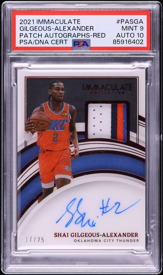 2021 Immaculate Collection Shai Gilgeous-Alexander PATCH AUTO DNA 10 / ...