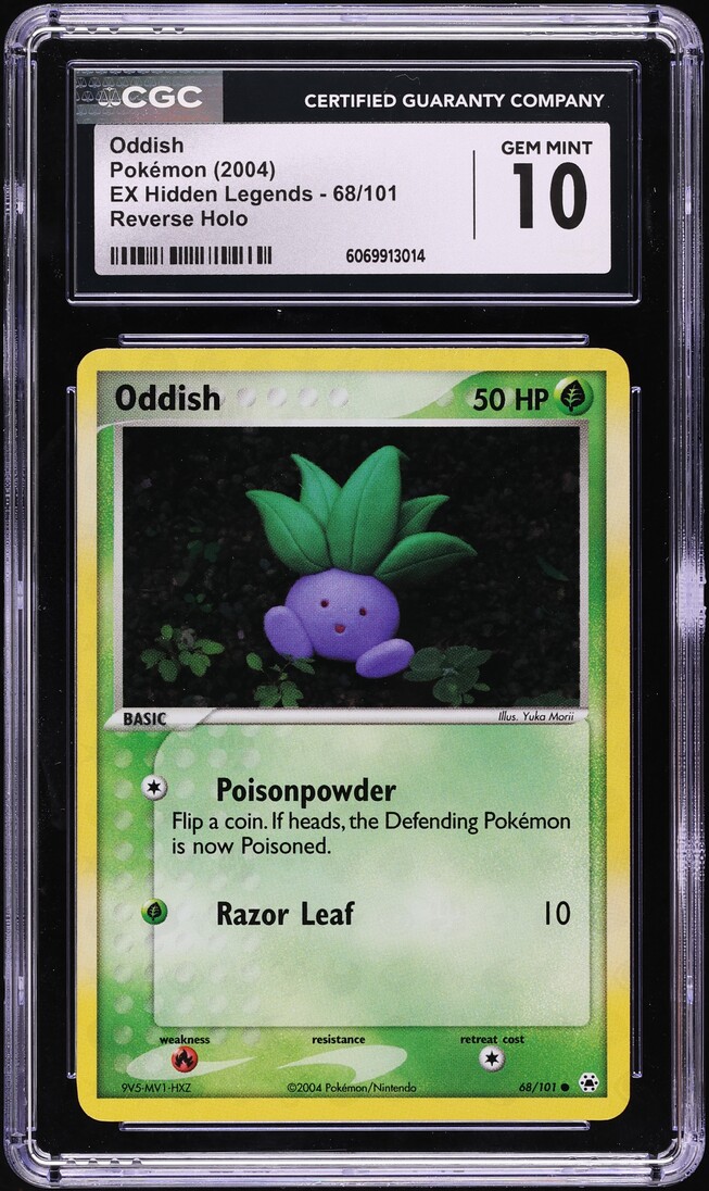 2004 Pokemon EX Hidden Legends Reverse Holo Oddish #68 CGC 10 GEM MINT ...