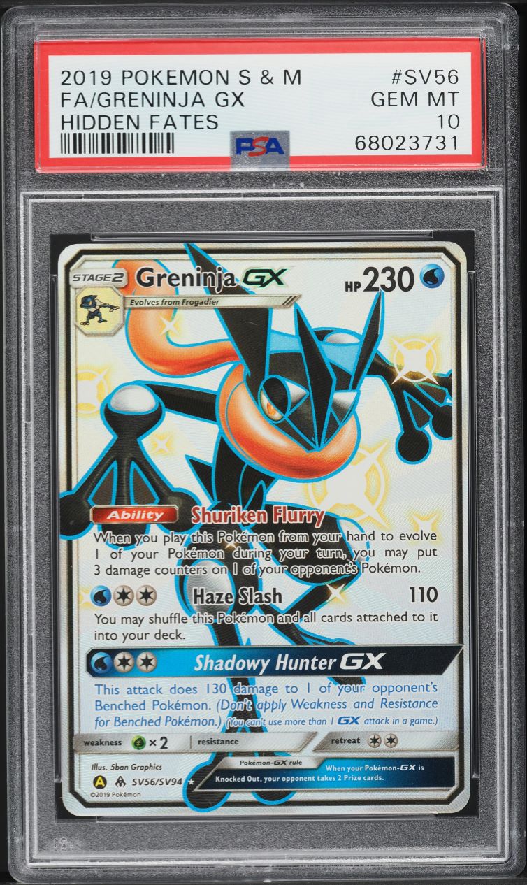2019 Pokemon Sun & Moon Hidden Fates Shiny Greninja GX #SV56 PSA 10 GEM ...