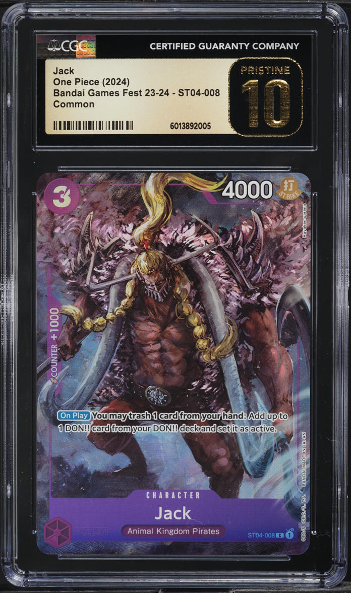 2024 One Piece Bandai Games Fest 23-24 Jack #ST04-008 CGC 10 PRISTINE on Fanatics Collect
