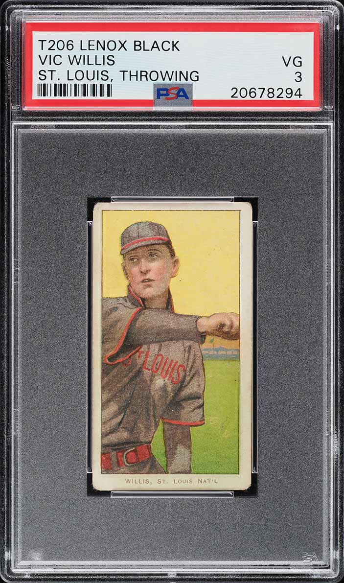 1909-11 T206 Vic Willis ST. LOUIS THROWING, LENOX BLACK PSA 3 VG on ...