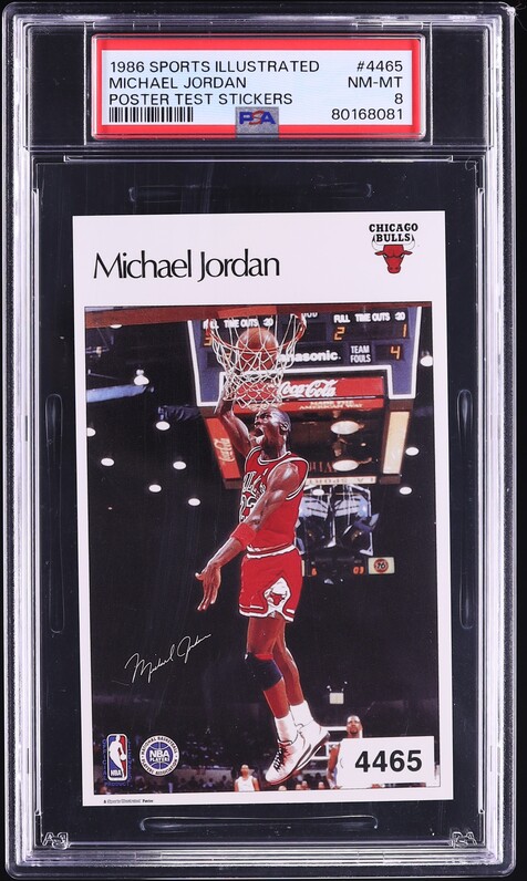 1986 Sports Illustrated Poster Test Stickers Michael Jordan ROOKIE ...