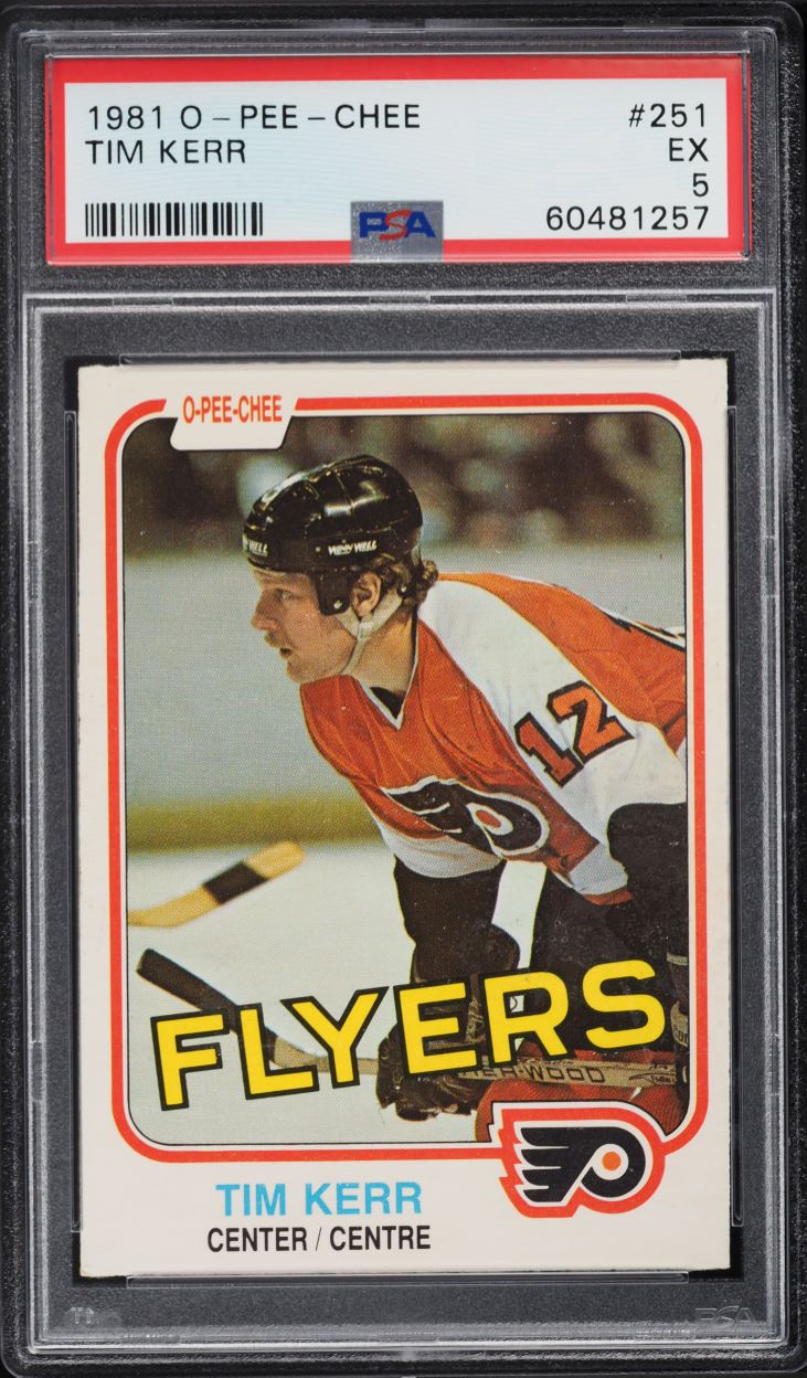 1981 O-Pee-Chee Hockey Tim Kerr ROOKIE #251 PSA 5 EX on Fanatics Collect