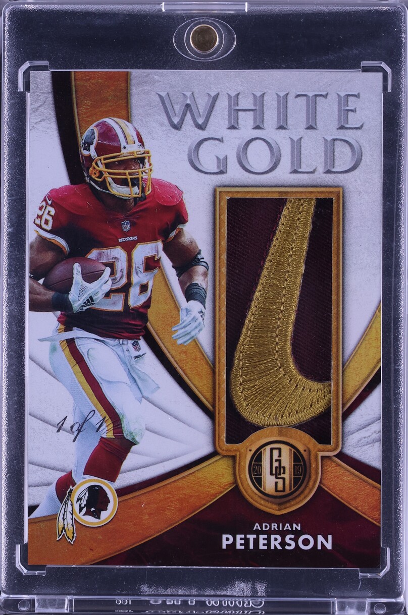 2019 Panini Gold Standard White Gold Premium Adrian Peterson PATCH 1/1 ...